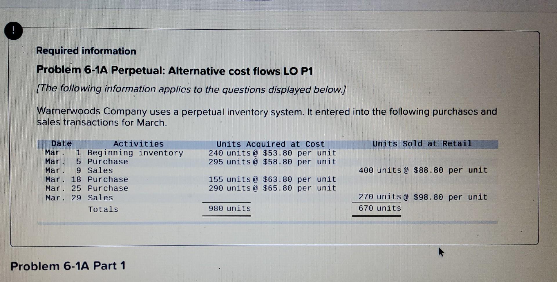 Solved Exercise 6-12 Analysis of inventory errors LO A2 | Chegg.com