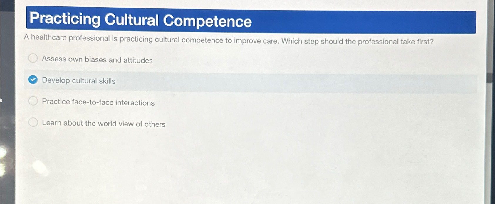 Solved Practicing Cultural CompetenceA healthcare | Chegg.com