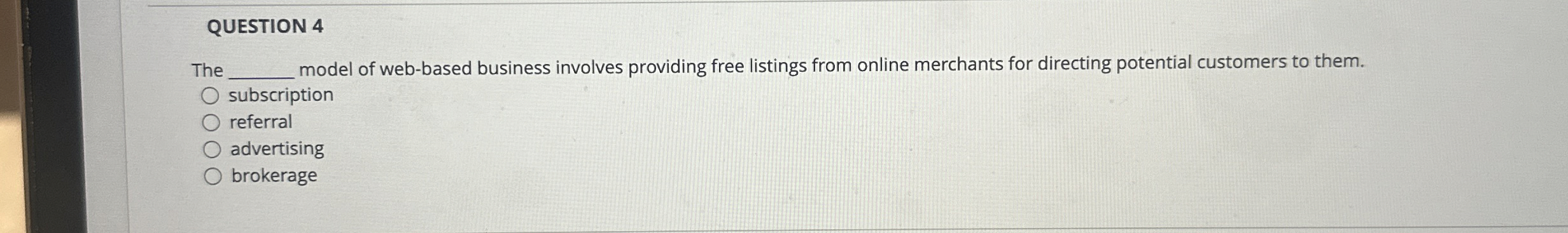 Solved QUESTION 4Themodel of web-based business involves | Chegg.com