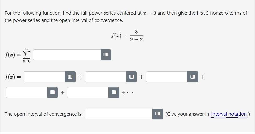 Solved For the following function, find the full power | Chegg.com