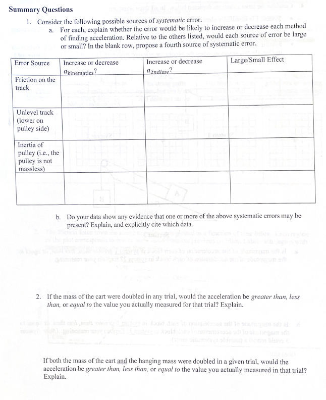 Summary QuestionsConsider the following possible | Chegg.com
