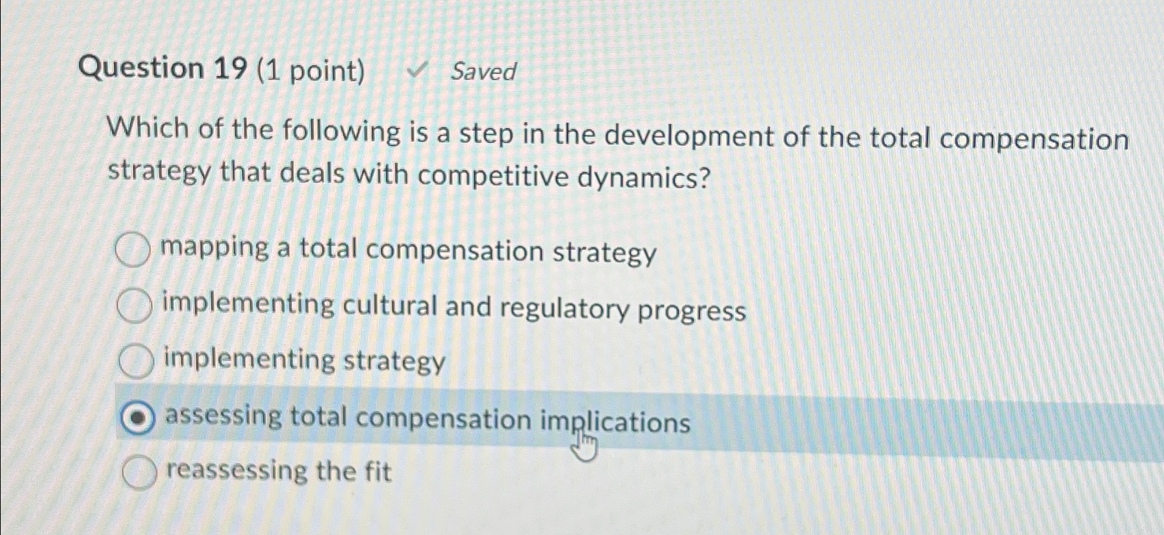 Solved Question 19 (1 ﻿point) ﻿SavedWhich of the following | Chegg.com