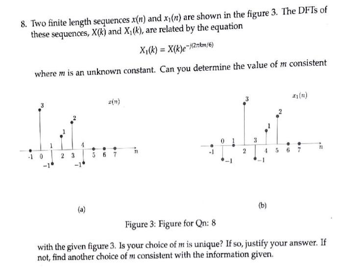 Solved 8. Two finite length sequences x(n) and x₁(n) are | Chegg.com