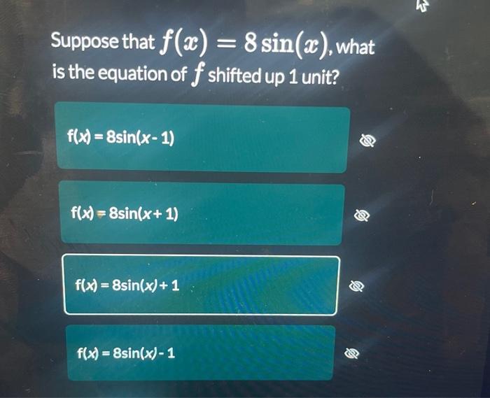 Solved Suppose That F X 8sin X What Is The Equation Of F