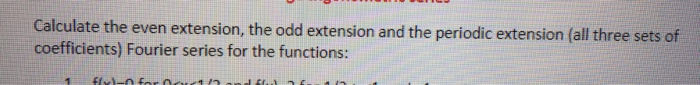 Solved Calculate the even extension, the odd extension and | Chegg.com