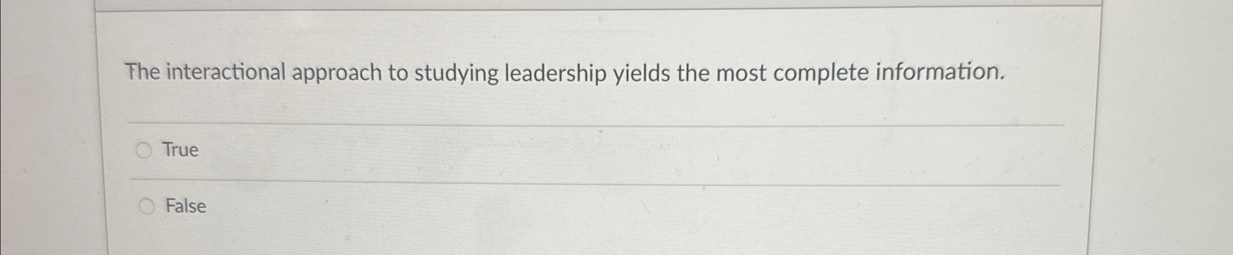 Solved The interactional approach to studying leadership | Chegg.com