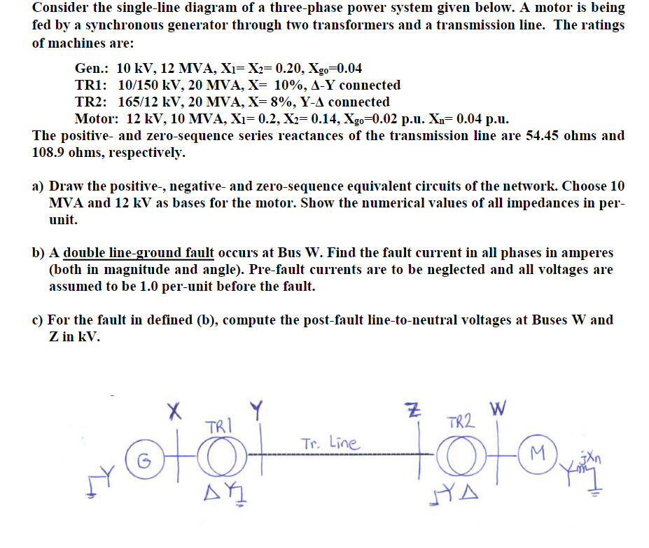 Solved Consider the single-line diagram of a three-phase | Chegg.com