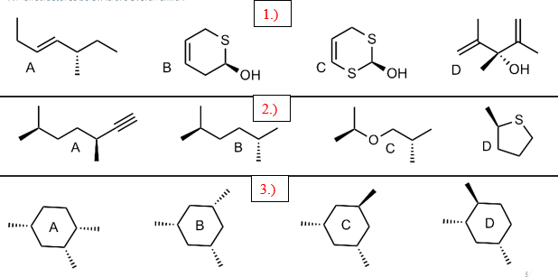 Solved For #1-3, ﻿Which structures below is/are overall | Chegg.com