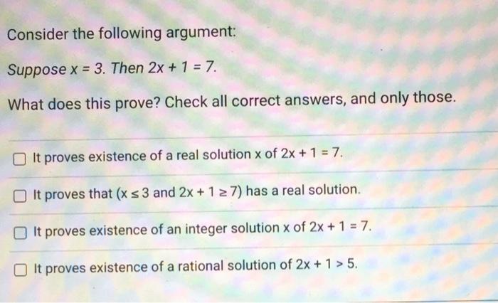 Solved Consider the following argument: Suppose x = 3. Then | Chegg.com