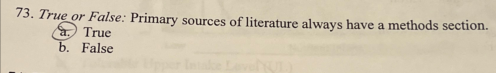 Solved True or False: Primary sources of literature always | Chegg.com