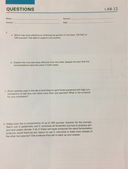QUESTIONS LAB 12 Name: Section: Course Date a. Which | Chegg.com