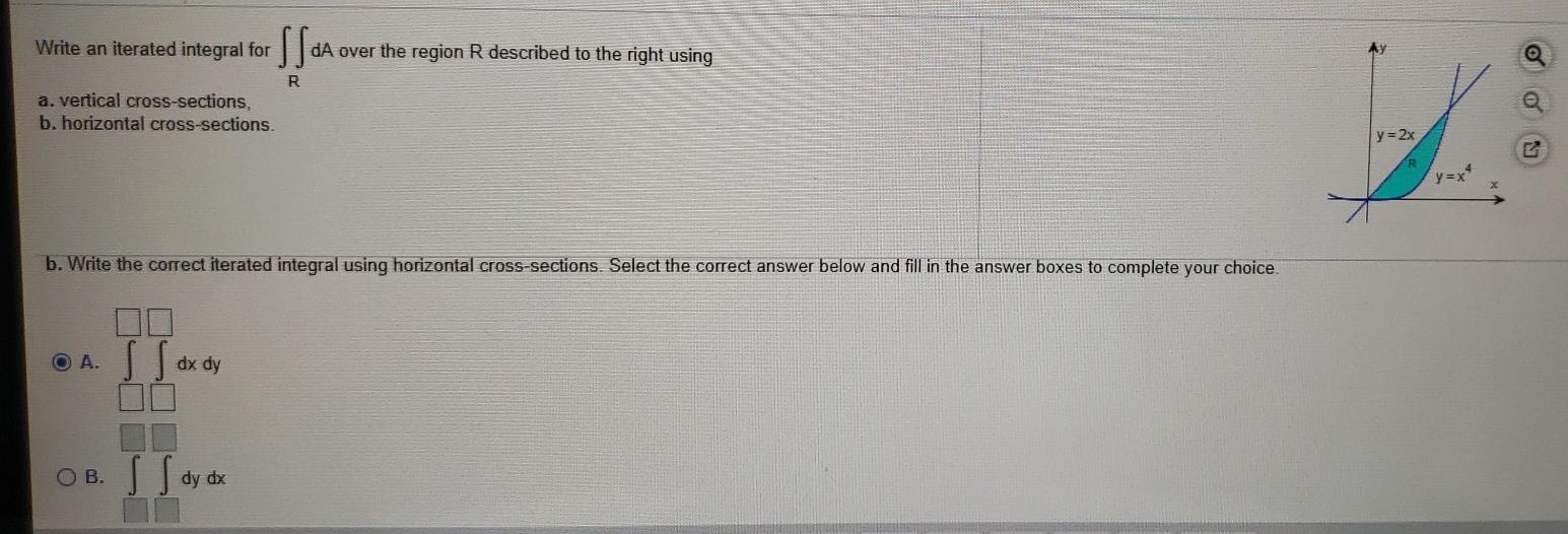 Solved Write an iterated integral for SS dA over the region | Chegg.com