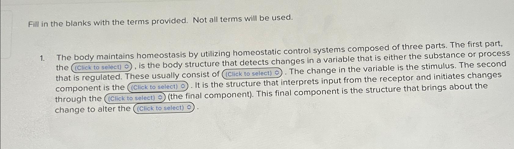Solved Fill in the blanks with the terms provided. Not all | Chegg.com