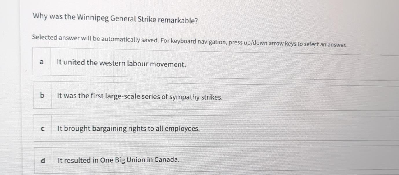 Solved Why was the Winnipeg General Strike | Chegg.com