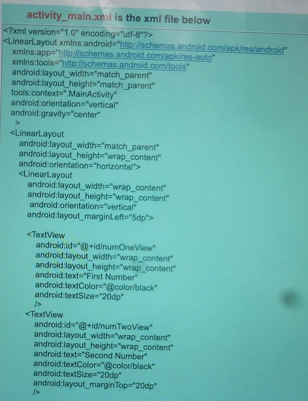 Solved package csc395. exam. addtwonumbers; import androidx. | Chegg.com