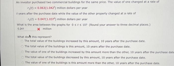 Solved An investor purchased two commercial buildings for | Chegg.com