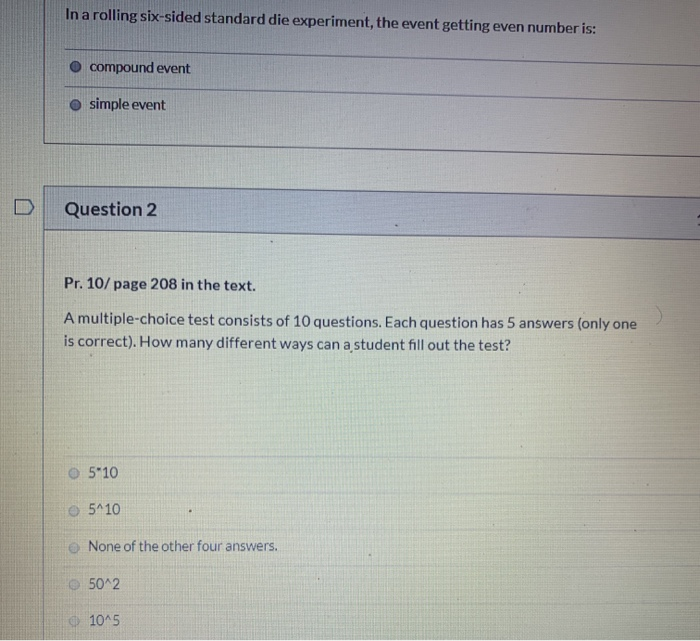 Solved In a rolling six-sided standard die experiment, the | Chegg.com