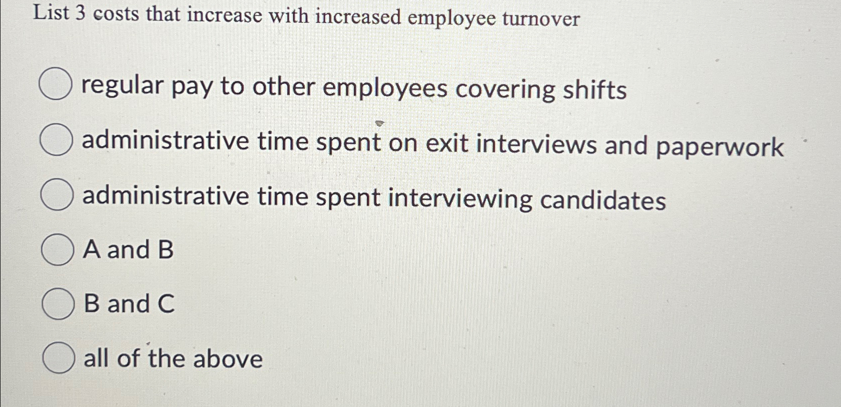 Solved List 3 ﻿costs that increase with increased employee | Chegg.com