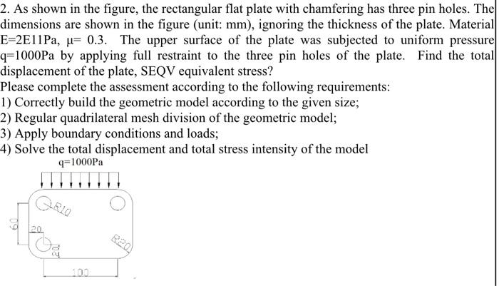 Solved 2. As shown in the figure, the rectangular flat plate | Chegg.com