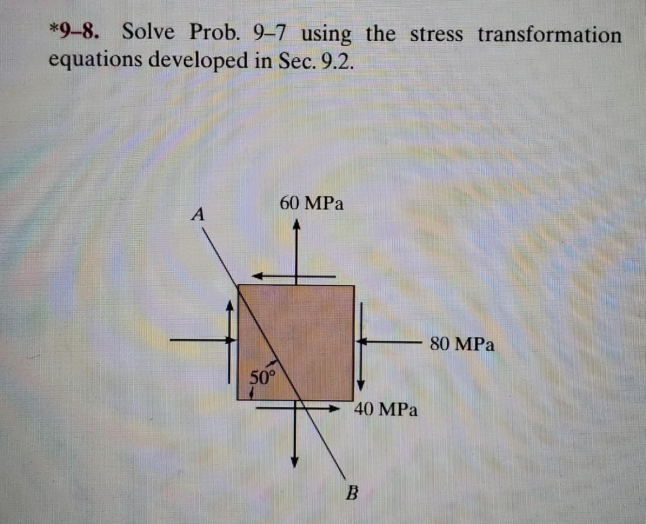 Solved *9-8. Solve Prob. 9–7 using the stress transformation | Chegg.com