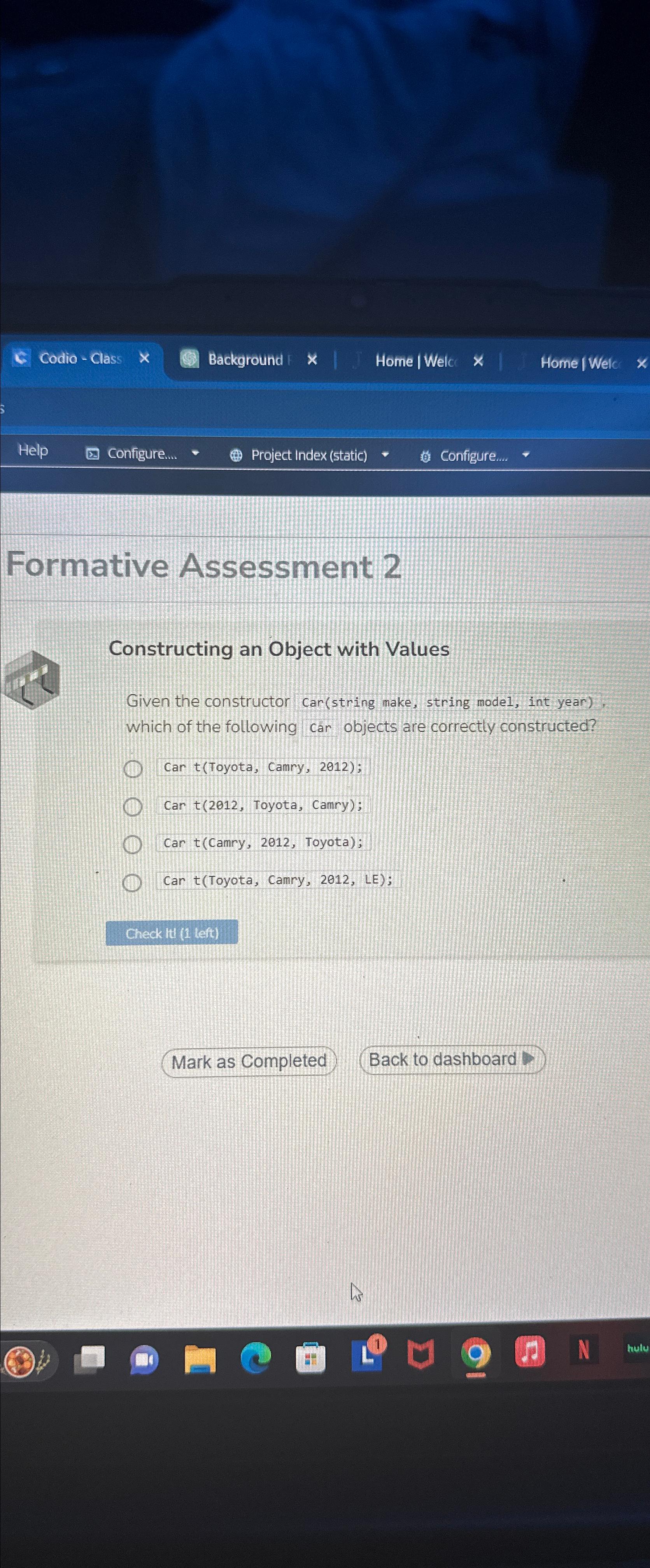 Solved Formative Assessment 2Constructing an Object with | Chegg.com