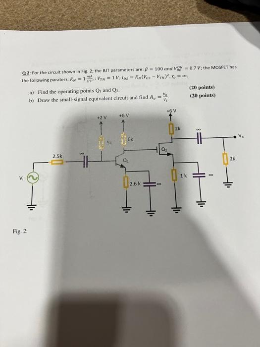Solved Q2. For the circuit shown in Fig. 2; the BIT | Chegg.com