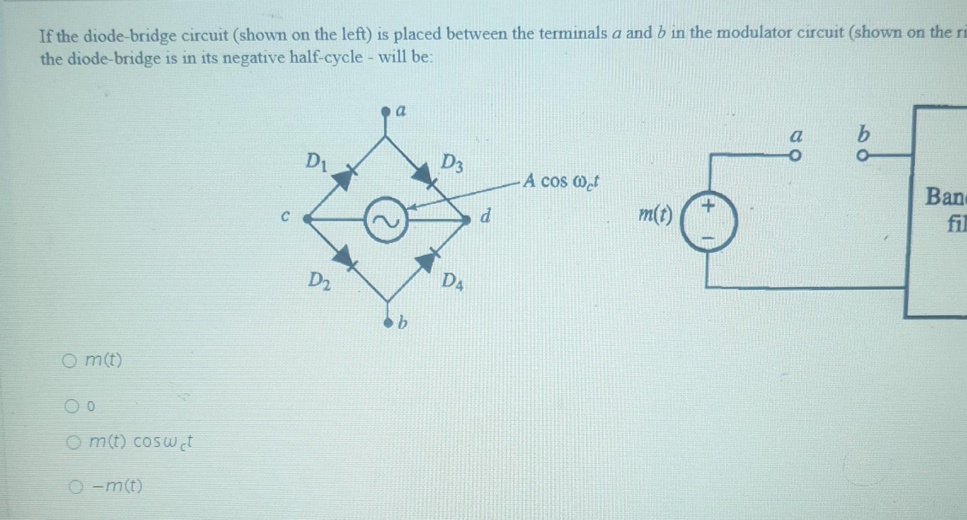 Solved If the diode bridge circuit (shown on the left) is | Chegg.com