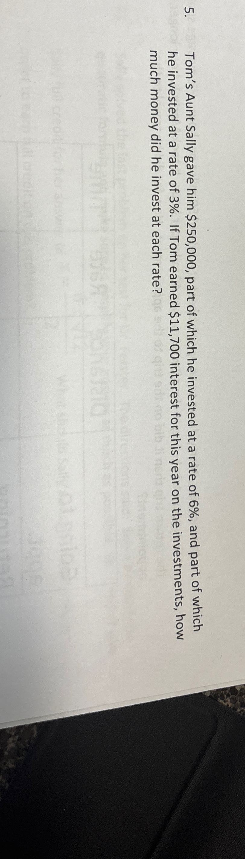 Solved Tom's Aunt Sally gave him $250,000, ﻿part of which he | Chegg.com