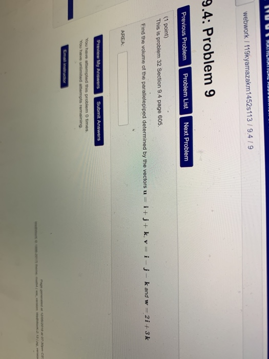 Solved Wu Webwork I 119kyamazakm1452s113 94 9 94 
