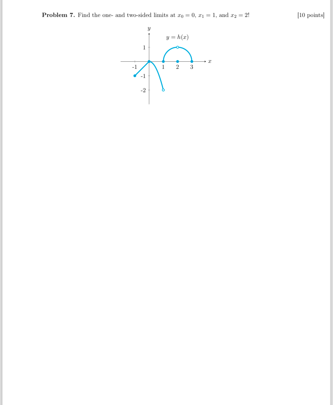 Solved by an EXPERT Problem 7. ﻿Find the one- ﻿and two-sided limits at | Chegg.com