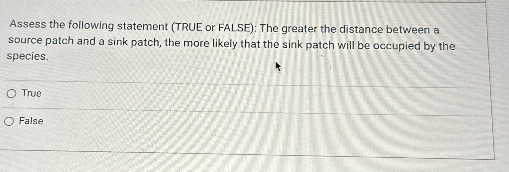 Solved Assess the following statement (TRUE or FALSE): The | Chegg.com