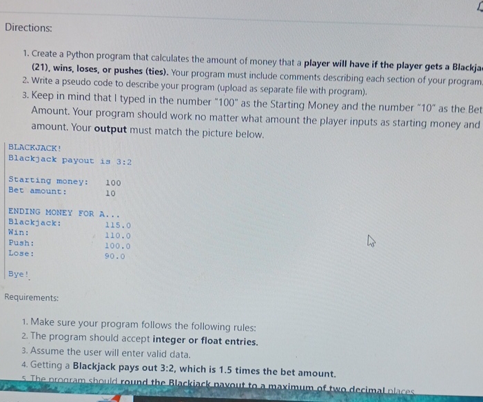 Solved Directionscreate A Python Program That Calculates 3164