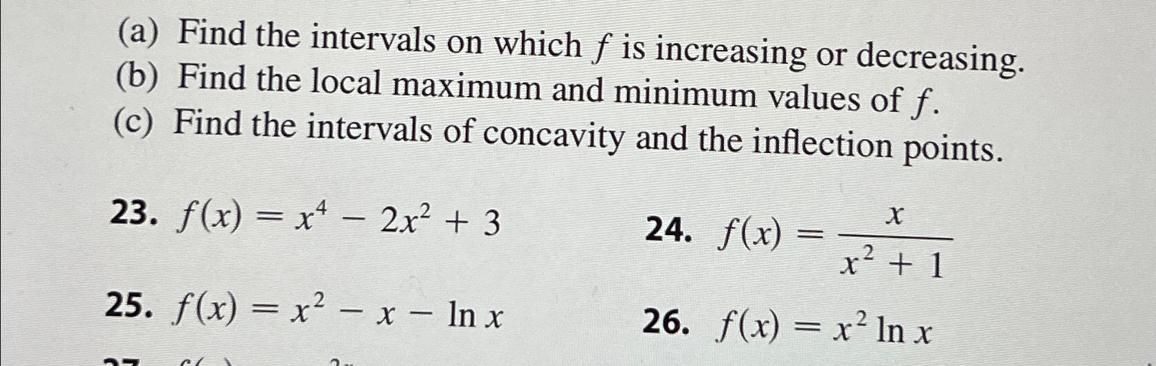 Solved (a) ﻿Find the intervals on which f ﻿is increasing or | Chegg.com