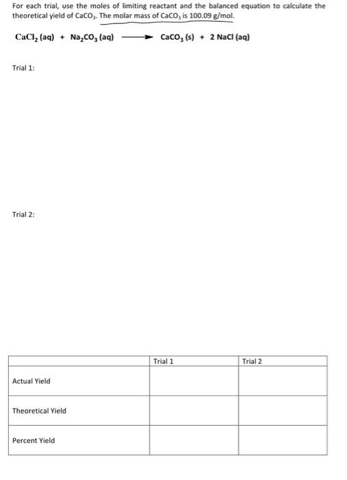 Solved Experiment 6: Limiting Reactants Learning Objectives | Chegg.com