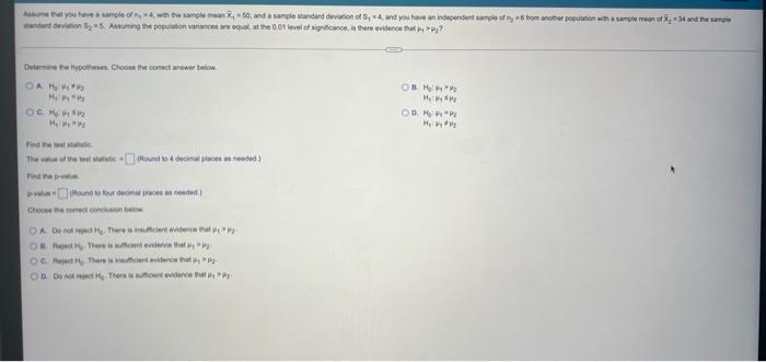 Solved Assume that you have a sample of n4, with the sample | Chegg.com