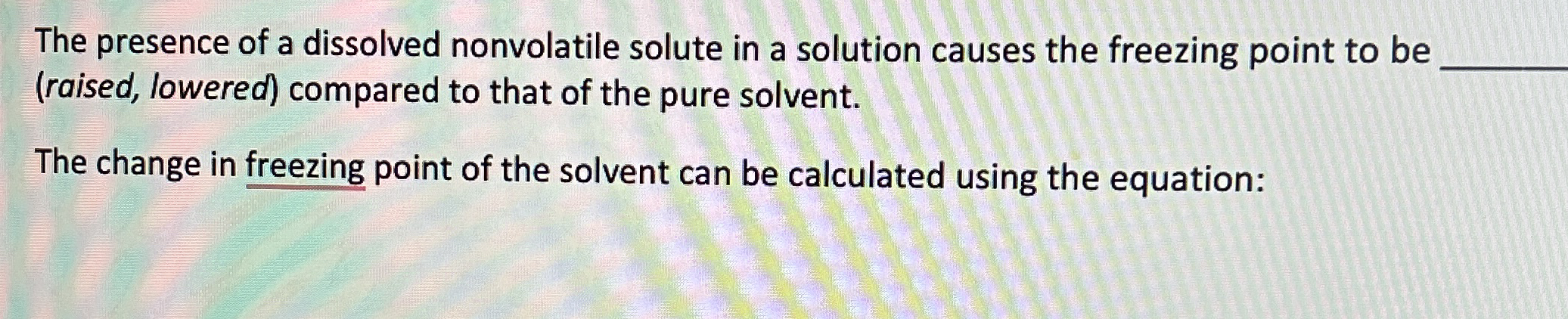 Solved The presence of a dissolved nonvolatile solute in a | Chegg.com