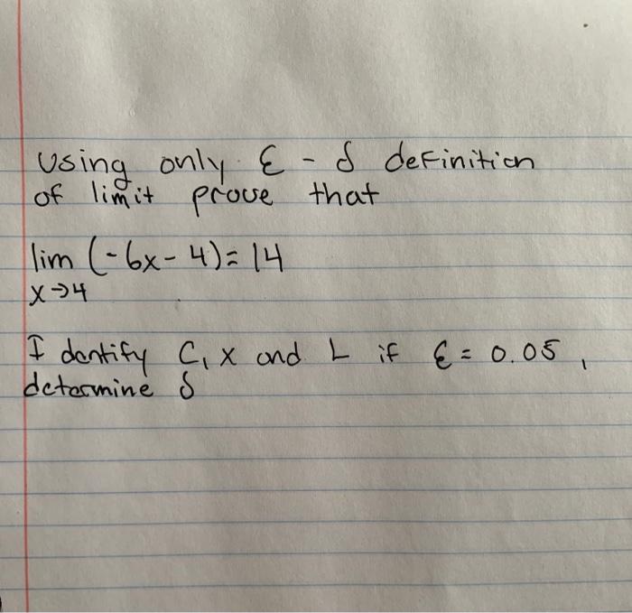 using only E-d definition of limit prove that lim | Chegg.com