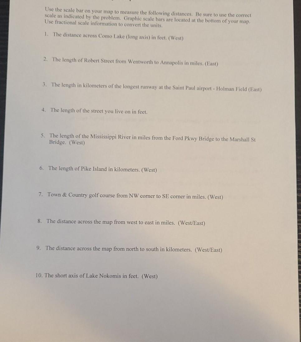Solved Use the scale bar on your map to measure the | Chegg.com