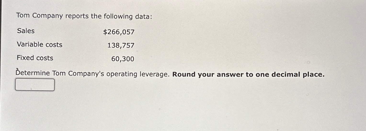 Solved Tom Company reports the following | Chegg.com