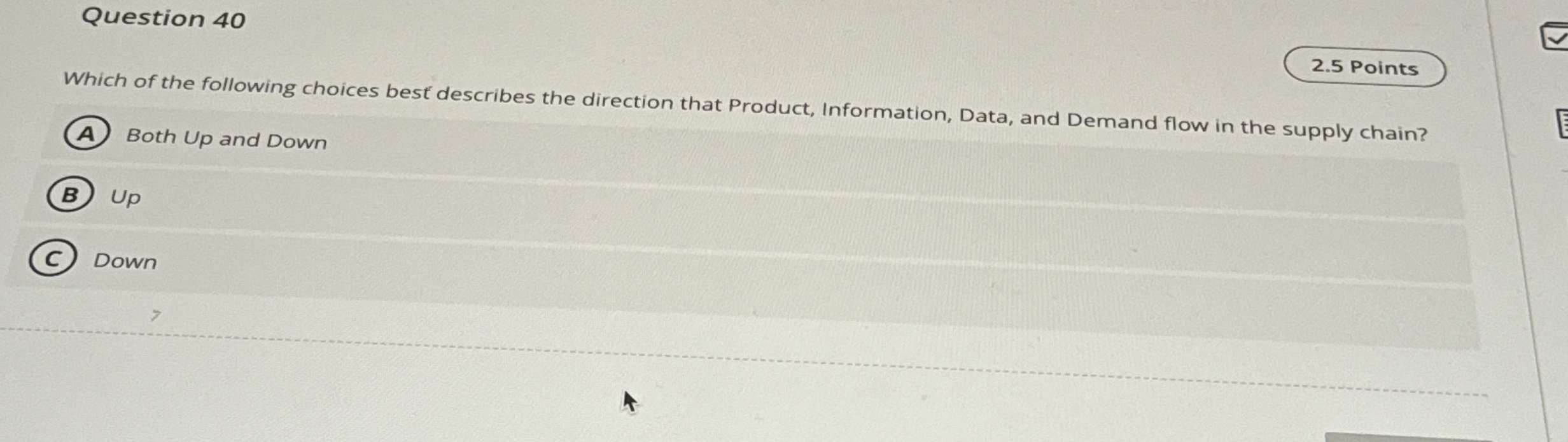 Solved Question 40Which of the following choices best | Chegg.com
