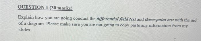 Solved Explain how you are going conduct the differential | Chegg.com