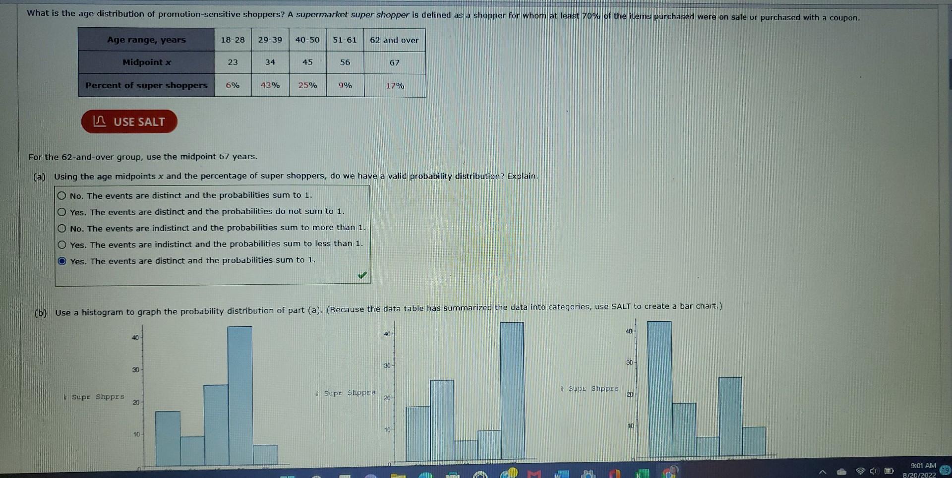 Solved For the 62-and-over group, use the midpoint 67 years. | Chegg.com