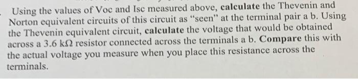 Solved Using the values of Voc and Isc measured above, | Chegg.com