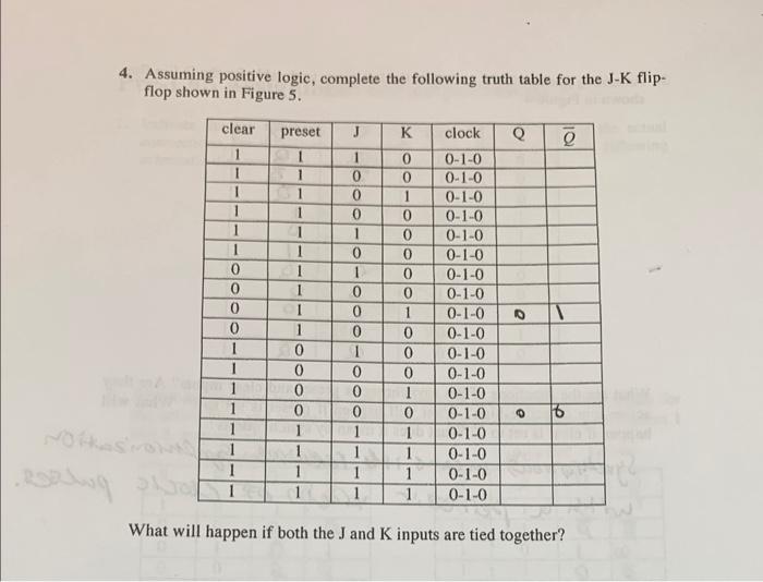[Solved]: 4. Assuming positive logic, complete the followin