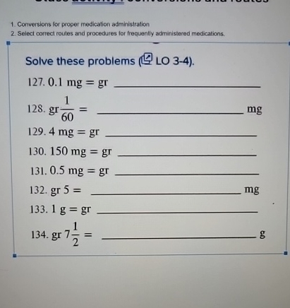 Solved Conversions for proper medication | Chegg.com