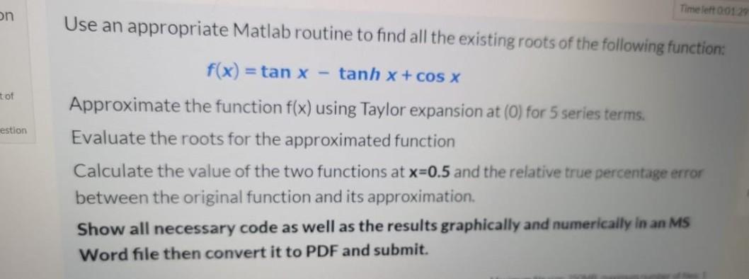 Solved Time left 00129 on tot estion Use an appropriate | Chegg.com