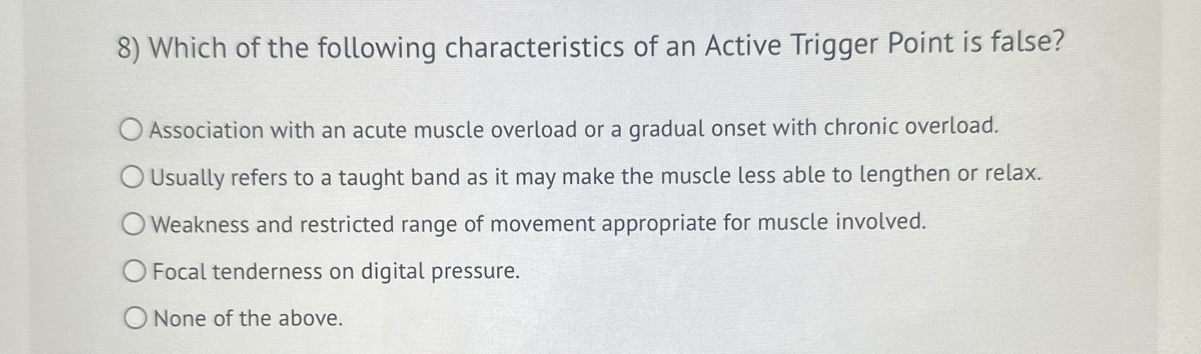 Solved Which of the following characteristics of an Active | Chegg.com