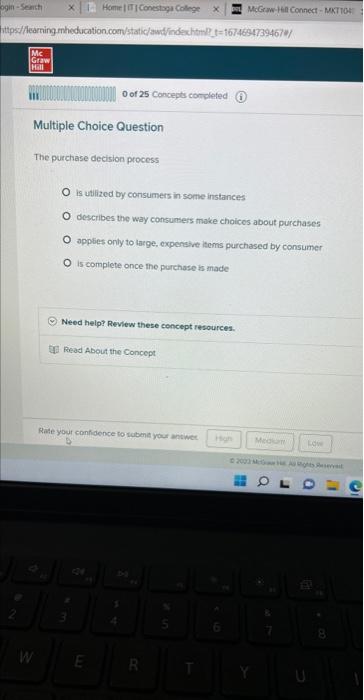 Solved Multiple Choice Question The purchase decision | Chegg.com