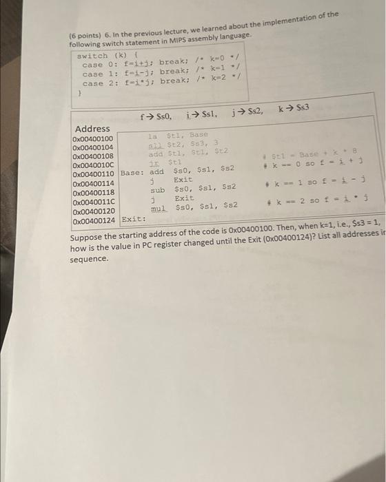 Solved ASAP(6 points) 6. In the previous lecture, we learned | Chegg.com