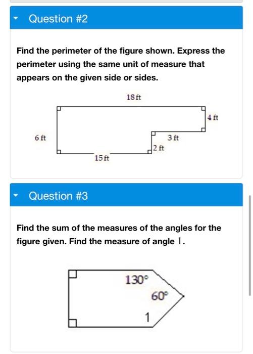 Solved Question #2 Find the perimeter of the figure shown. | Chegg.com